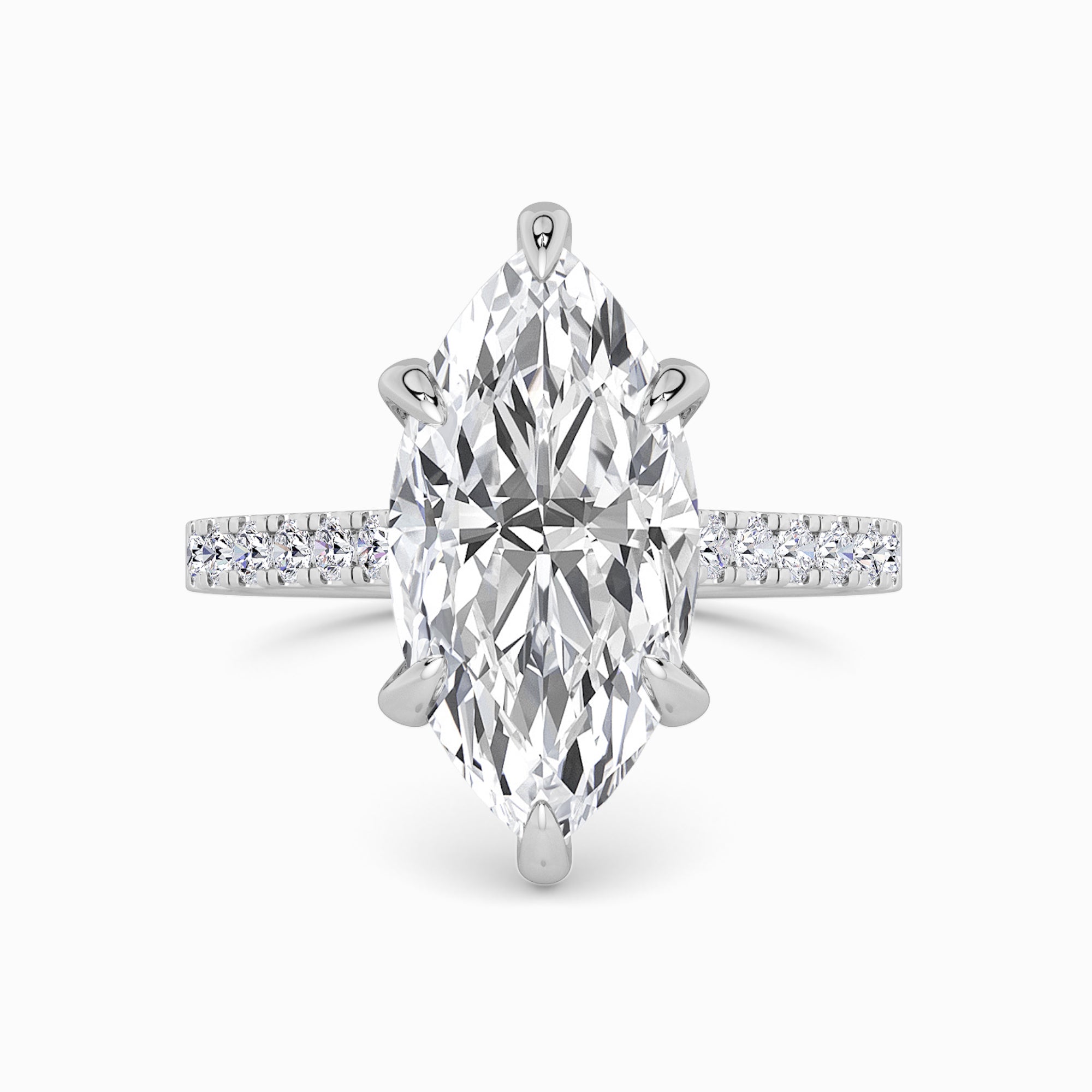 Marquise Brilliant Cut Cathedral Lab Diamond Engagement Ring (1ct ...